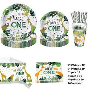 Wild ONE Birthday Decorations - Wild ONE Tableware - Jungle Party ...