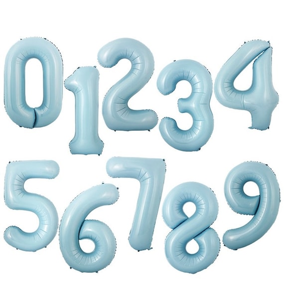 Pastel Blue Number Balloons Baby Blue Number Balloons Age | Etsy