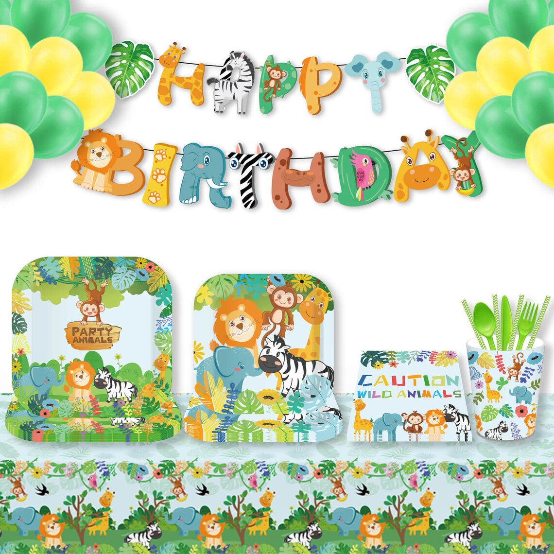 Jungle Theme Birthday Banner Jungle Party Decorations - Etsy