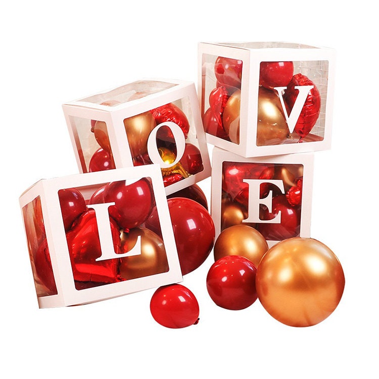 Balloon Boxes With LOVE Letters Decoration for Anniversary - Etsy