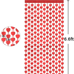 Foil Love Hearts Backdrop Curtain - Valentines Day Decorations ...