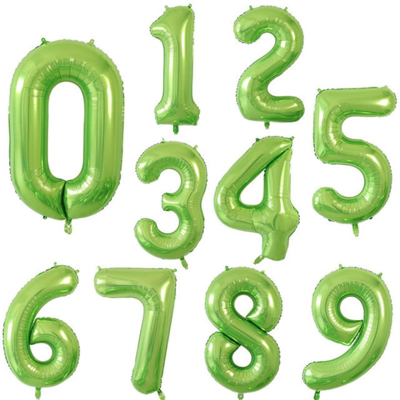 Lime Green Number Balloons Age Balloons Birthday Balloons - Etsy