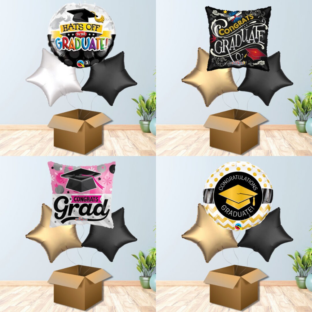 Graduation Balloon Bouquet in A Box Congrats Grad Well Done Grad ...