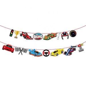 Car Birthday Banner - Racing Car Birthday Banner - Sports Car Birthday ...