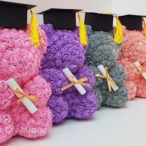 Graduation Gift Graduation Rose Bear for Her Graduation Rose Bear for ...