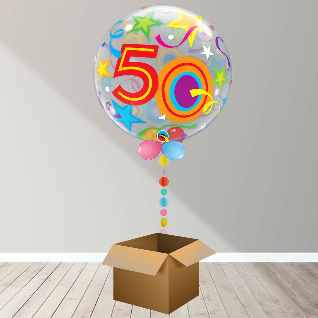 50th Birthday Balloon in A Box - Delivered Straight to Your Loved Ones ...