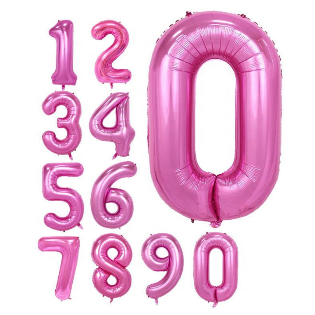 Pink Number Balloons - Age Balloons - Birthday Balloons - 40 Inch - Etsy