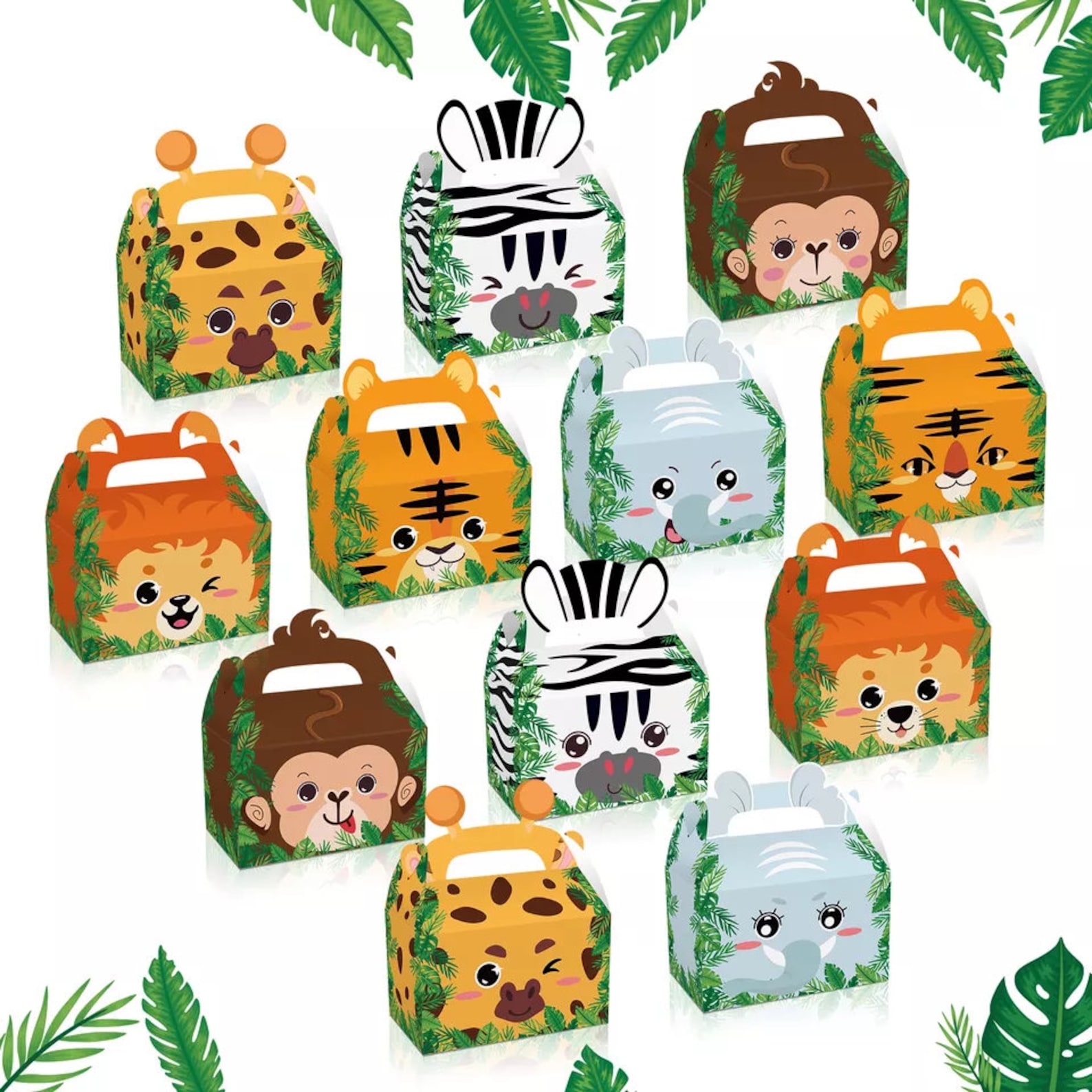 Wild Animals Jungle Safari Birthday Party Favour Boxes Wild - Etsy