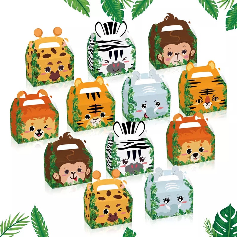 Wild Animals Jungle Safari Birthday Party Favour Boxes Wild - Etsy