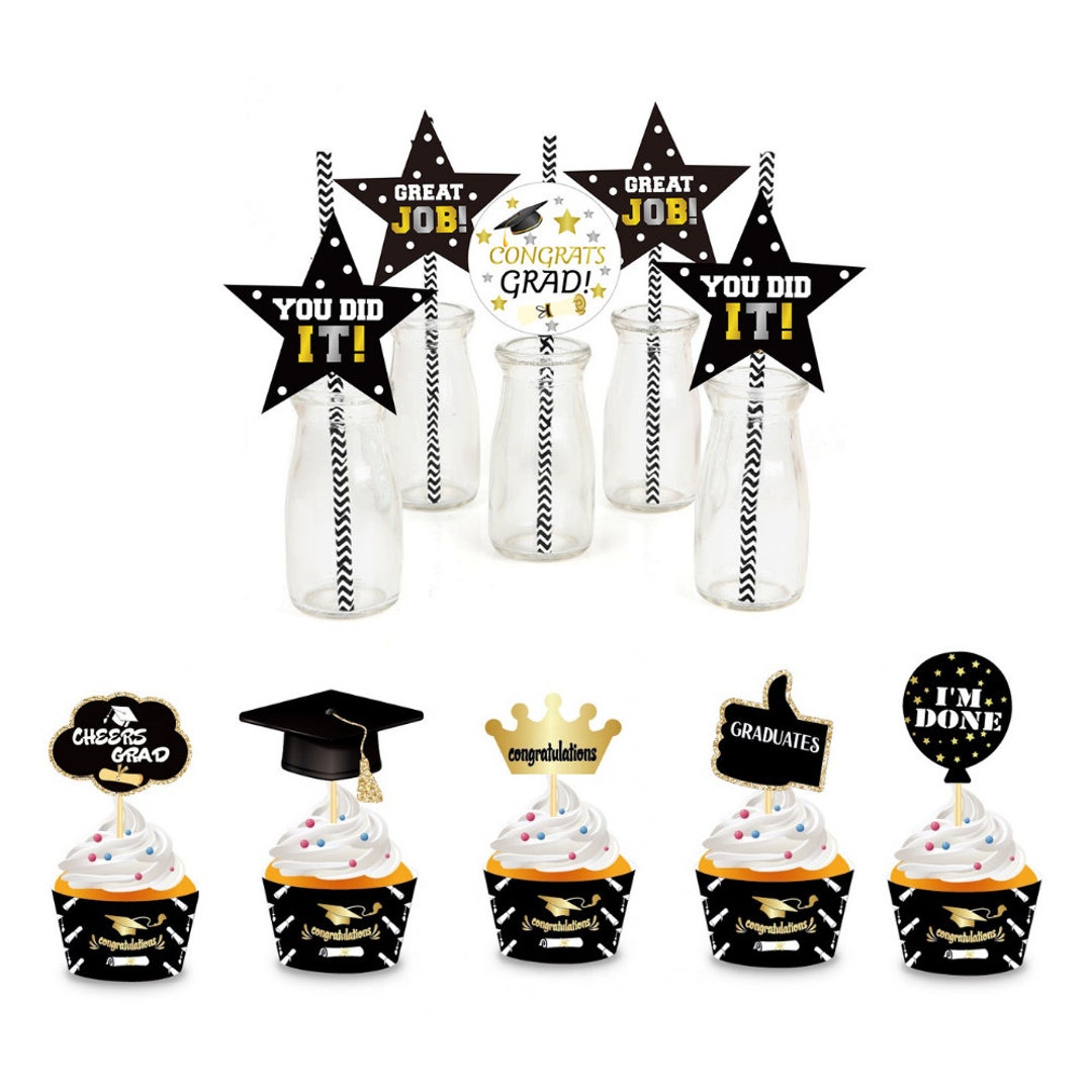 Graduation Party Supplies - Graduation Party Straws - Graduation ...