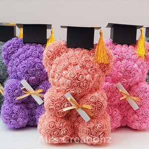 Graduation Gift Graduation Rose Bear for Her Graduation Rose Bear for ...