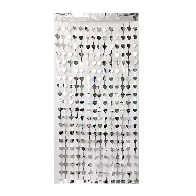 Foil Love Hearts Backdrop Curtain - Valentines Day Decorations ...