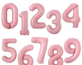 Baby Pink 40 Number Balloons Number Balloons, Giant Number Balloons ...