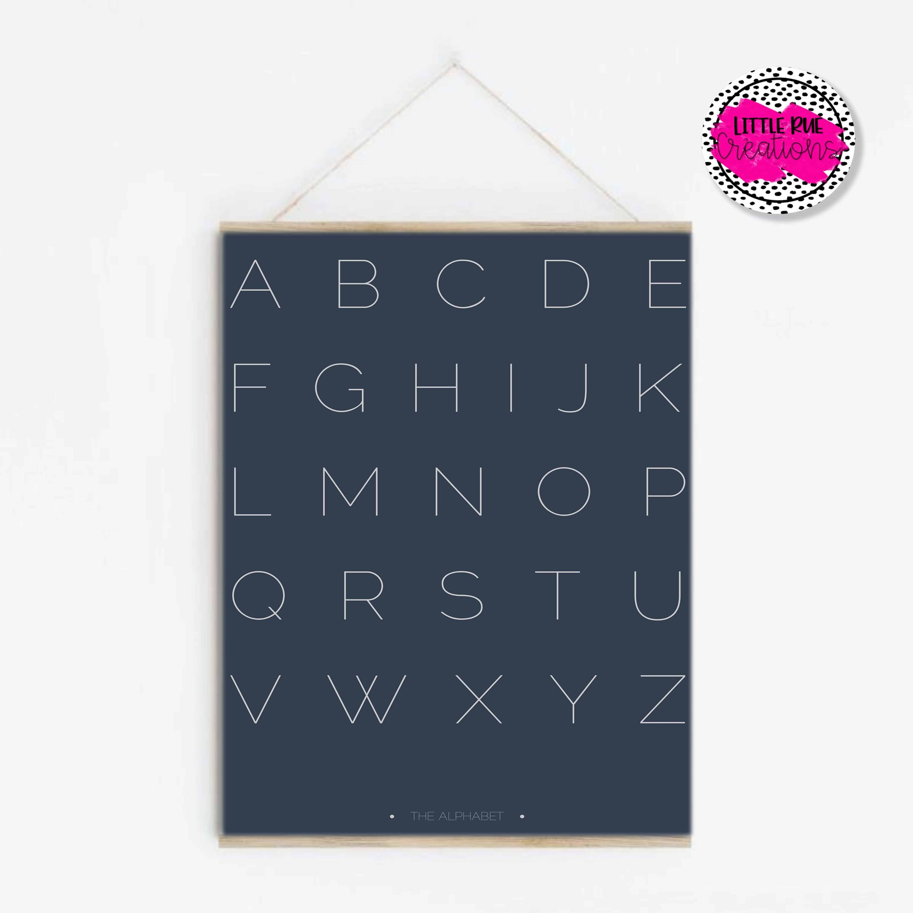 Modern Alphabet Poster, Alphabet Chart Printable, Kids Alphabet Wall ...