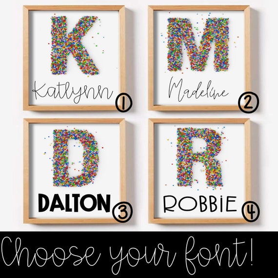 Personalized Kids Print With Name Colorful Custom Name Print - Etsy