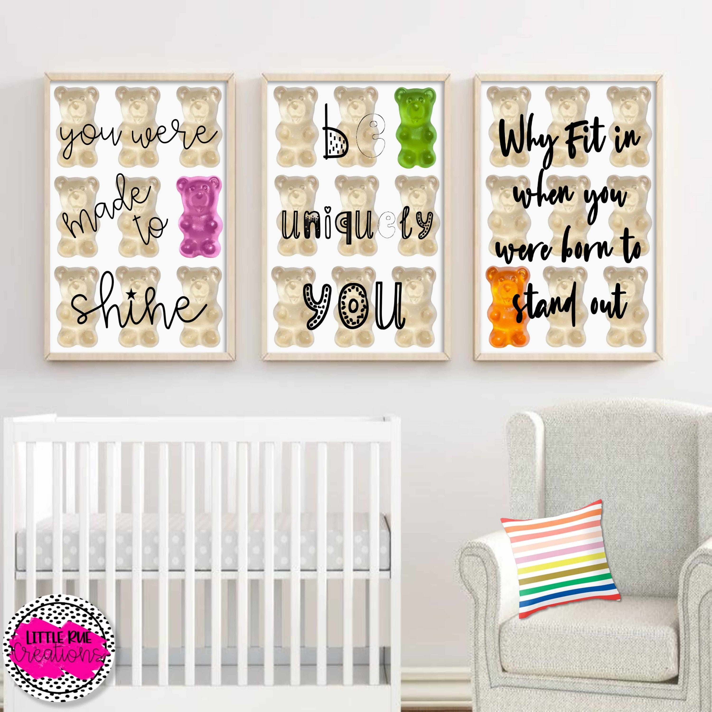 Kids Inspirational Posters With Colorful Gummy Bear Be - Etsy
