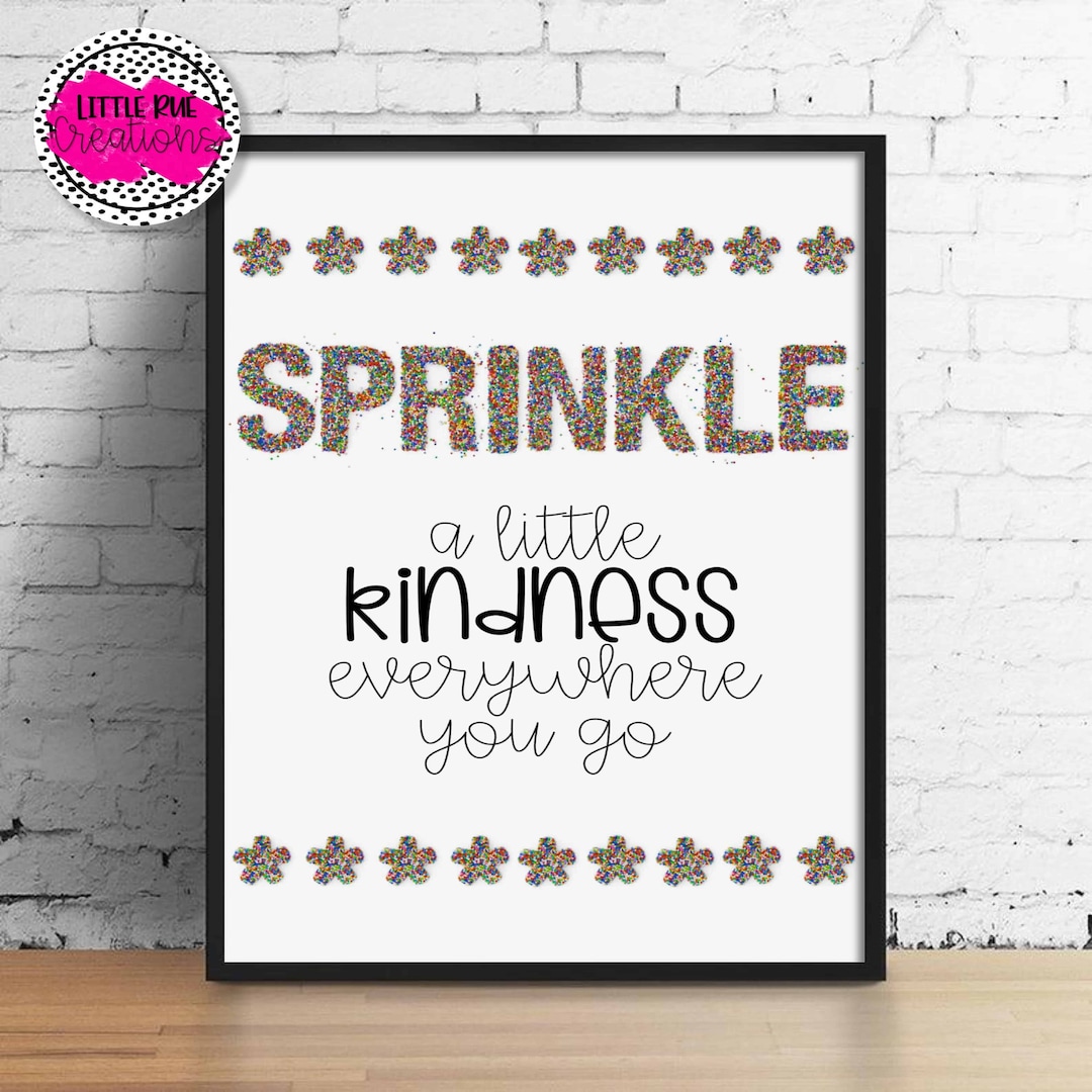 Sprinkle Kindness Printable, Motivational Kids Print, Colorful ...