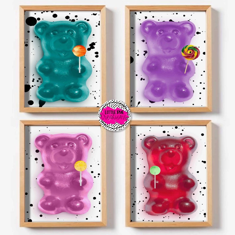 Gummy Bear Print Set: Colorful Kids Playroom Wall Decor (digital ...