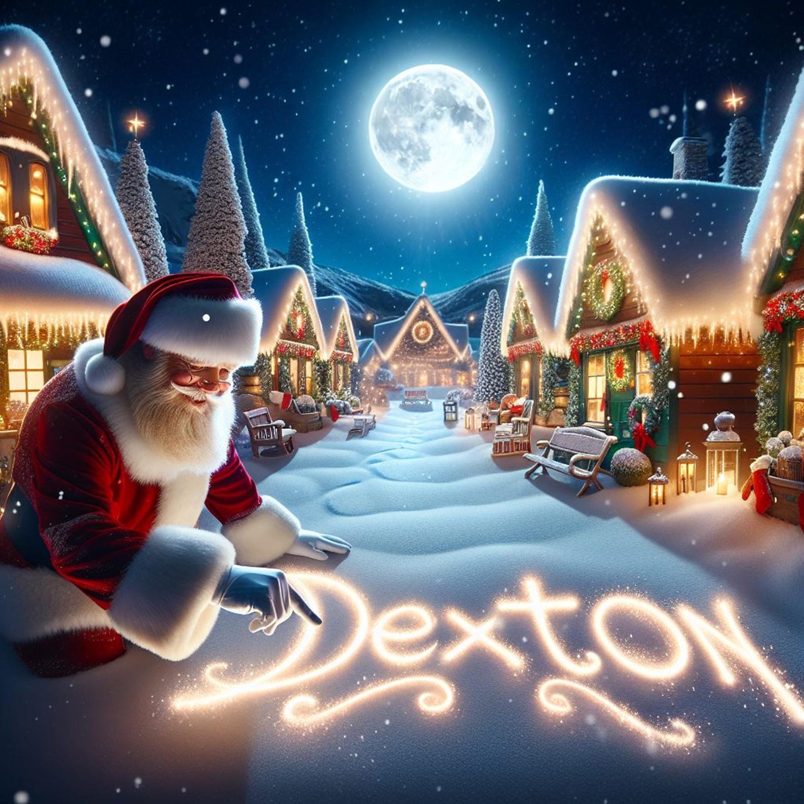 Santa Writing Child's Name in Snow, Personalized Santa Printable ...