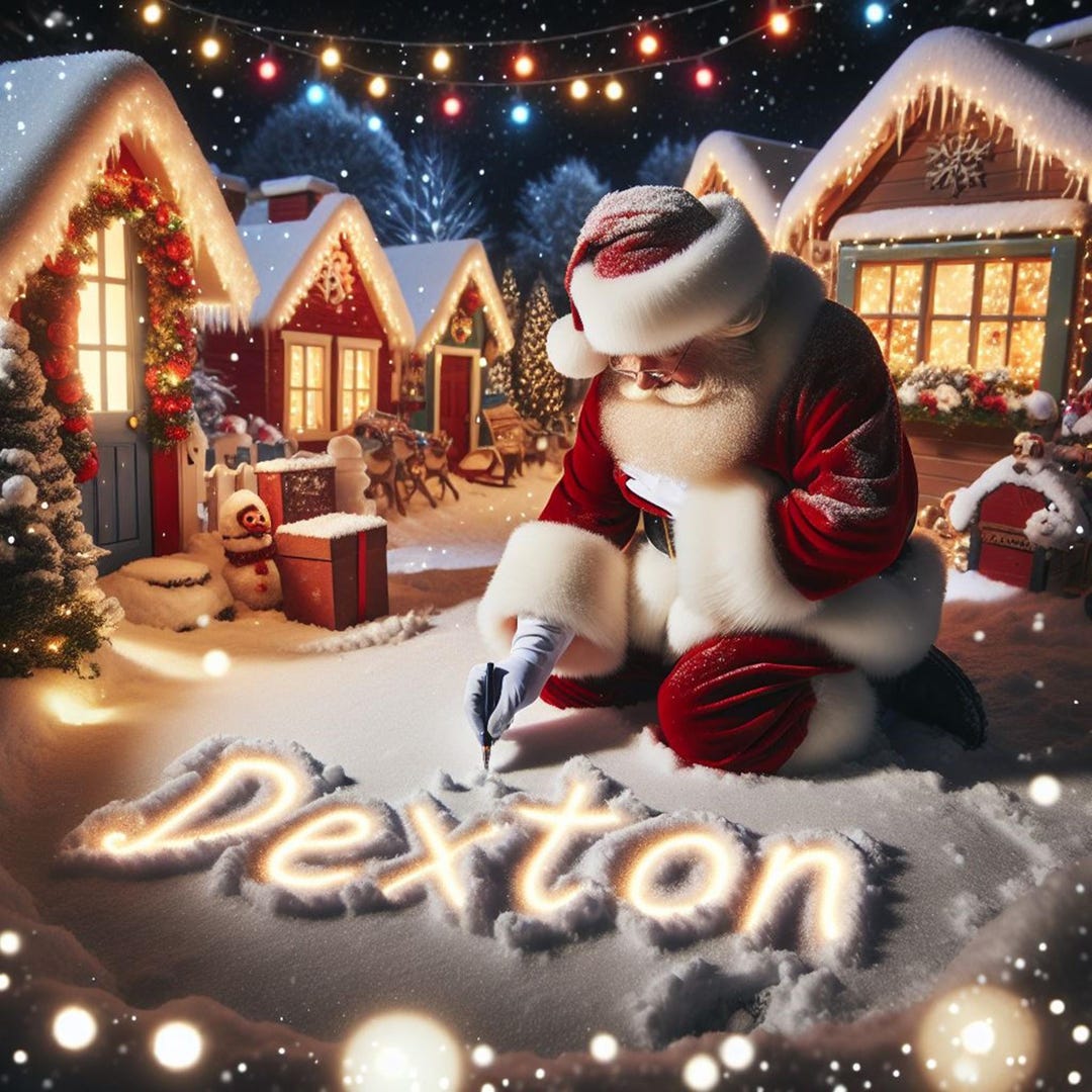 Santa Writing Child's Name in Snow, Personalized Santa Printable ...