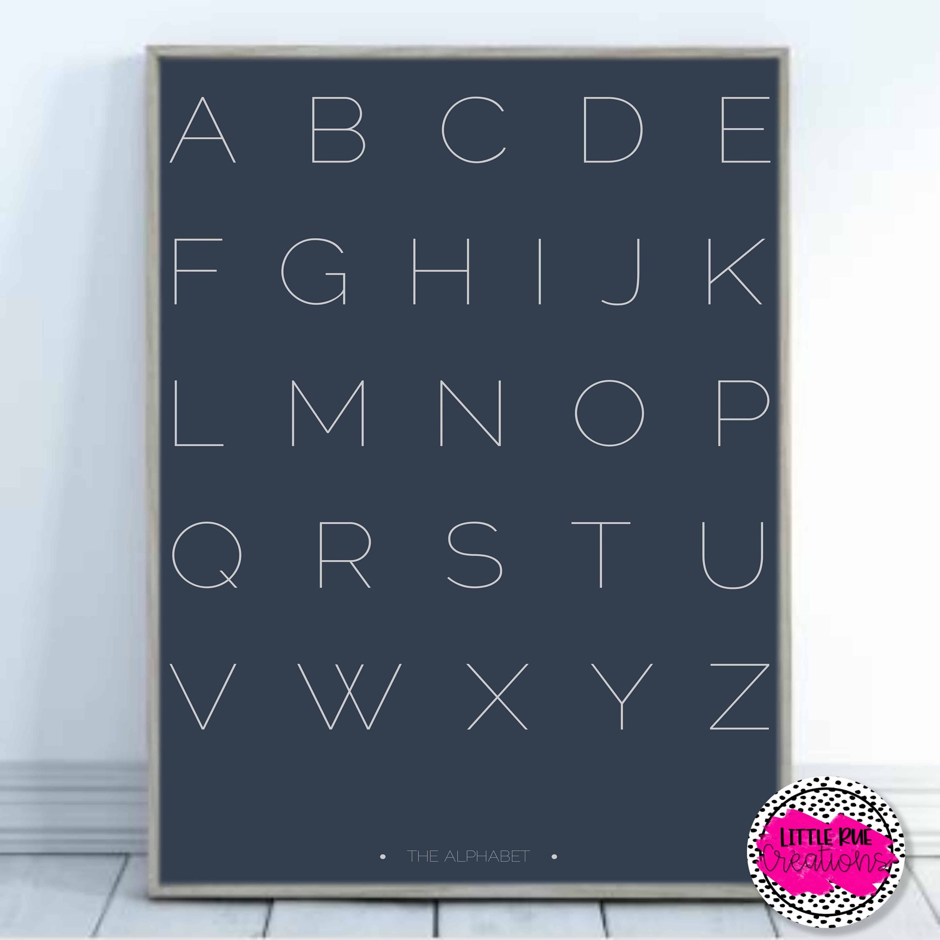 Modern Alphabet Poster, Alphabet Chart Printable, Kids Alphabet Wall ...