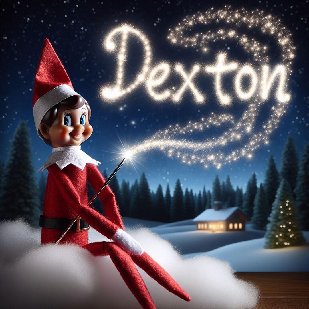 Elf Writes Childs Name in the Sky, Personalized Christmas Magic, Santa ...