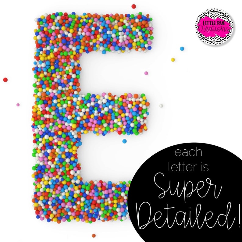 Colorful Alphabet Chart Sprinkle Abcs Bright Abcs for - Etsy