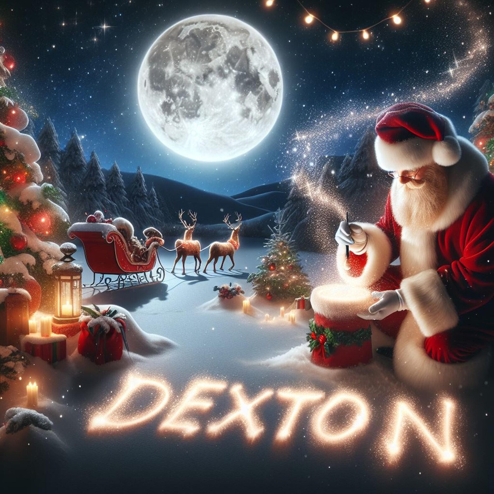 Santa Writing Child's Name in Snow, Personalized Santa Printable ...