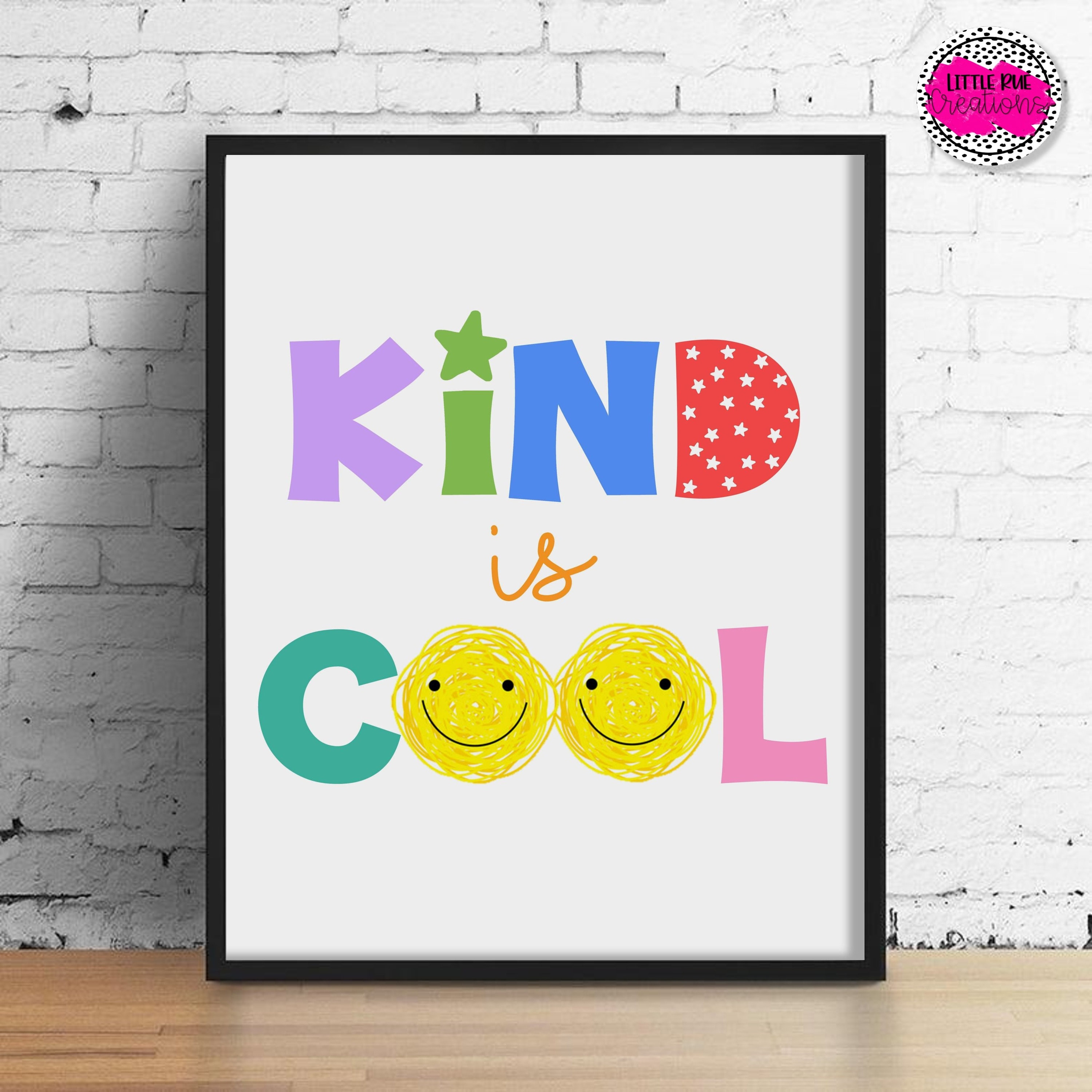 Kind is Cool Printable, Kids Kindness Wall Art, Colorful Playroom Wall ...