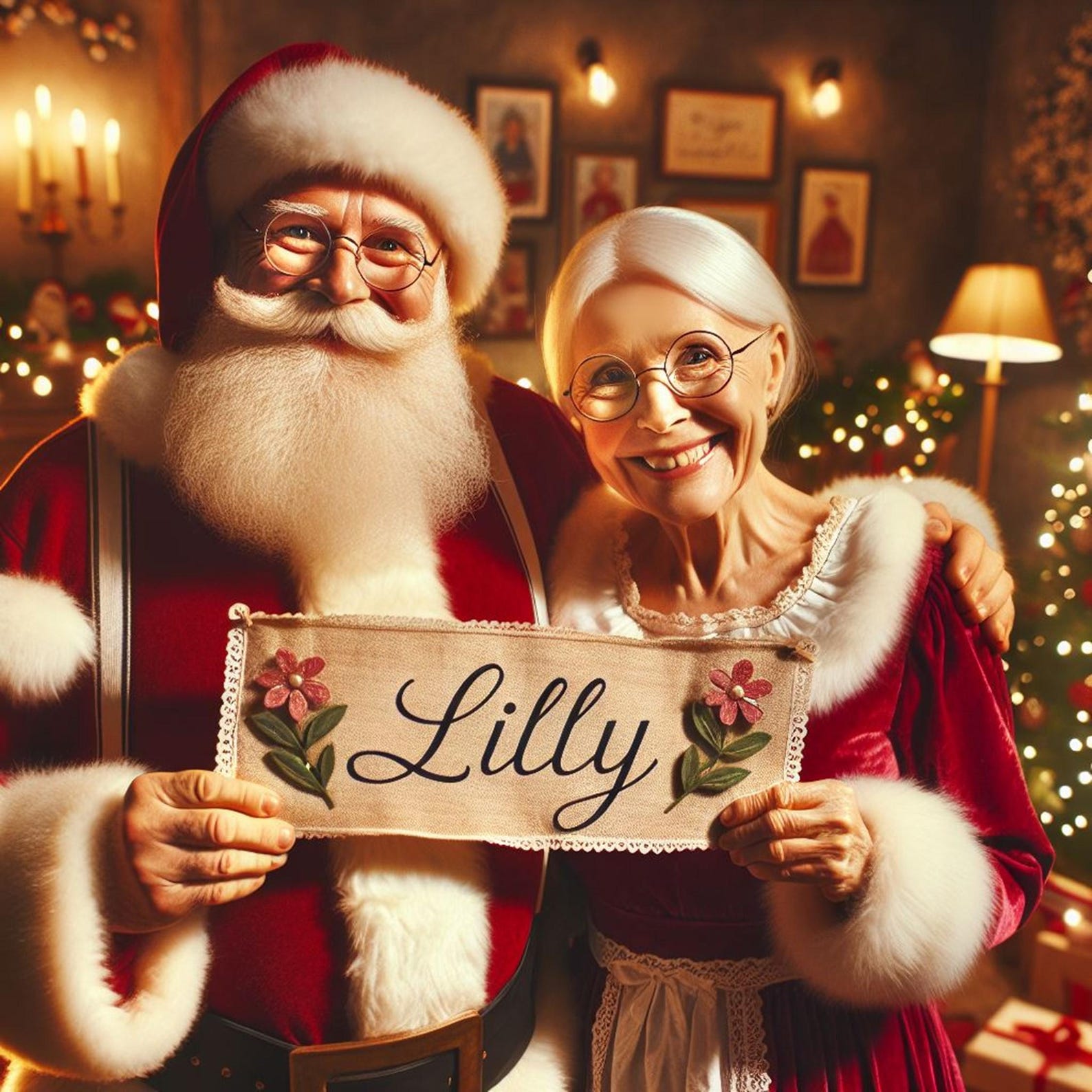 Mr. and Mrs. Claus Print, Merry Christmas Printable, Custom Santa Photo ...