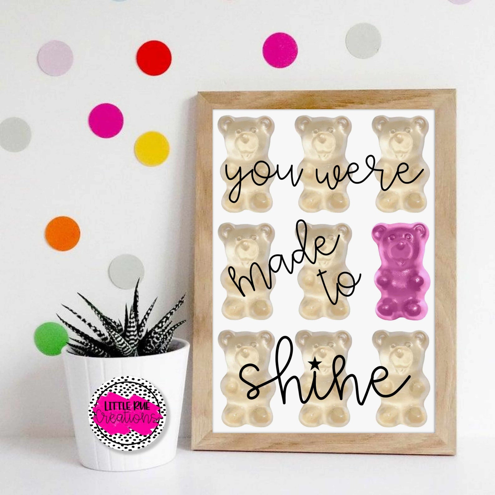 Kids Inspirational Posters With Colorful Gummy Bear Be - Etsy