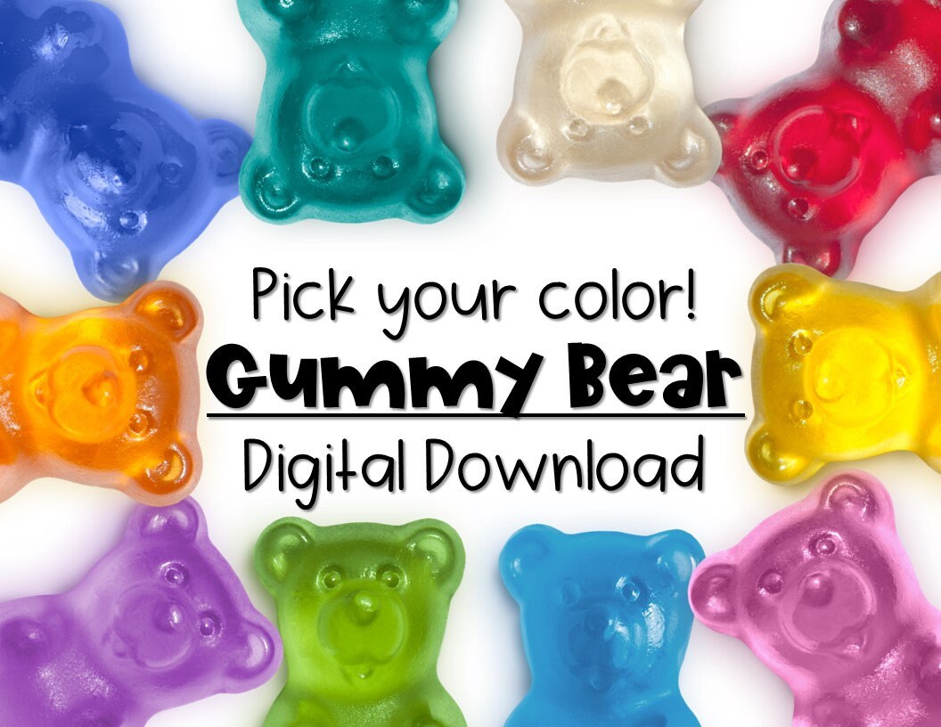 Gummy bear digital printable, colorful wall art, bright and bold kids ...