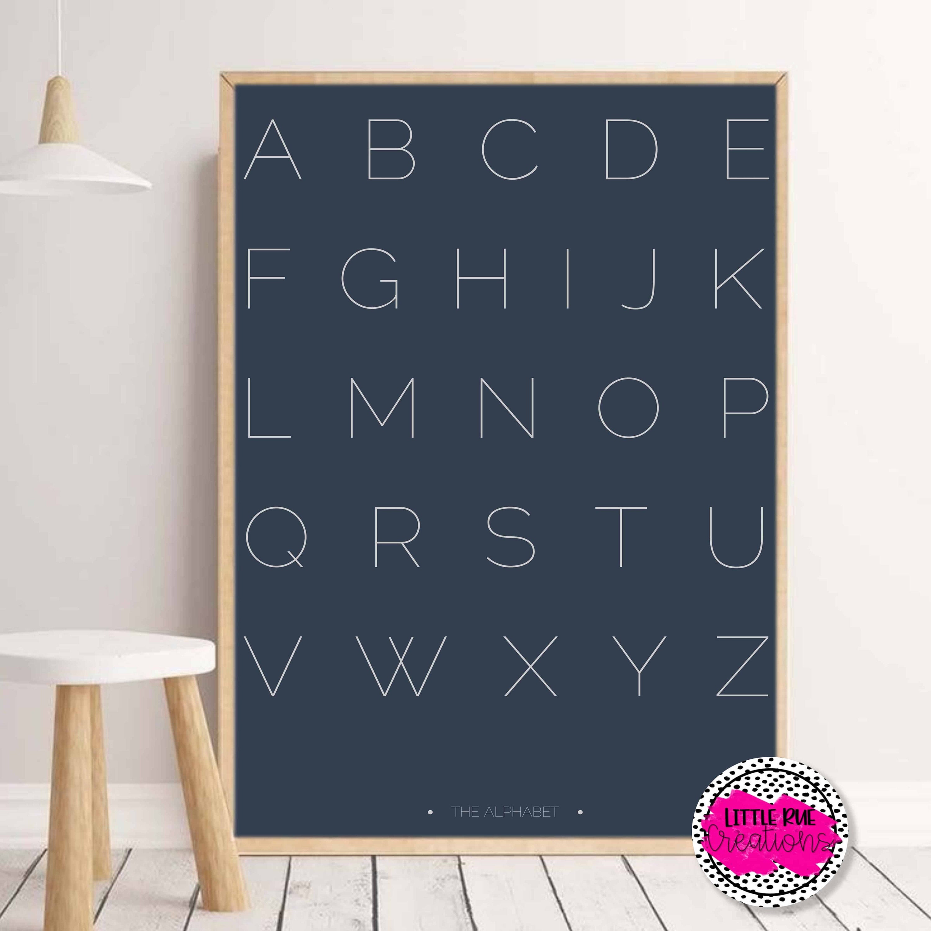 Modern Alphabet Poster, Alphabet Chart Printable, Kids Alphabet Wall ...