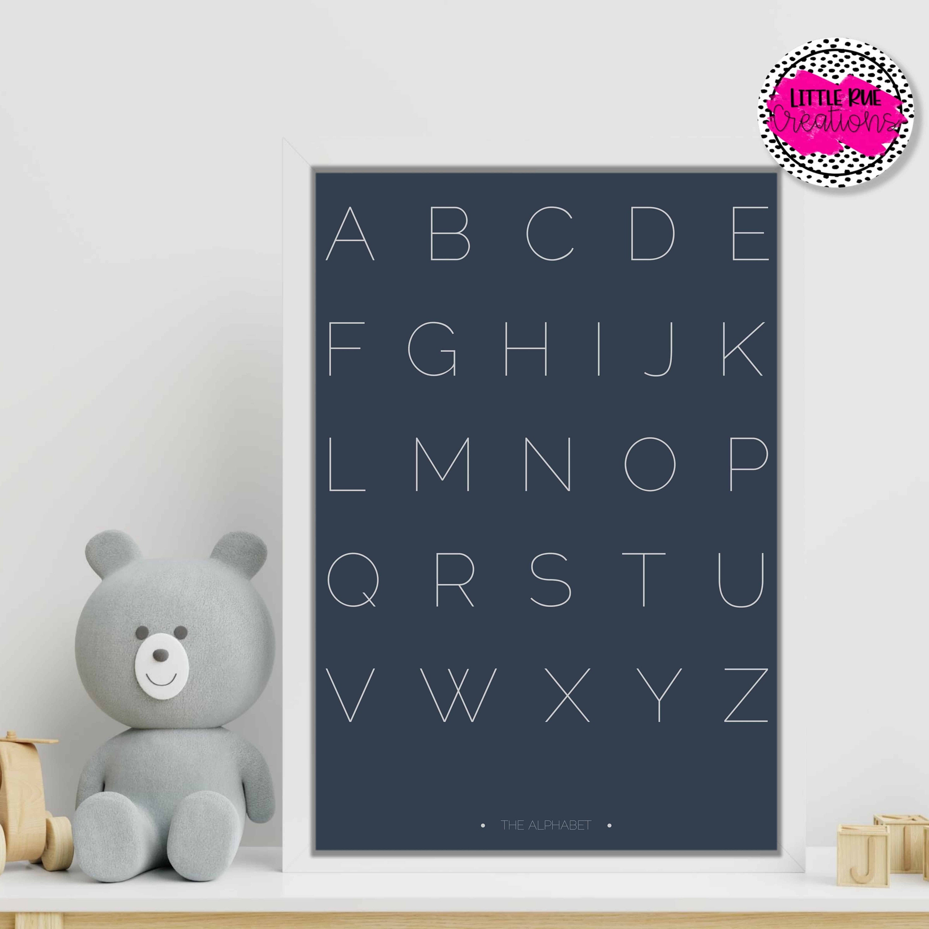 Modern Alphabet Poster, Alphabet Chart Printable, Kids Alphabet Wall ...
