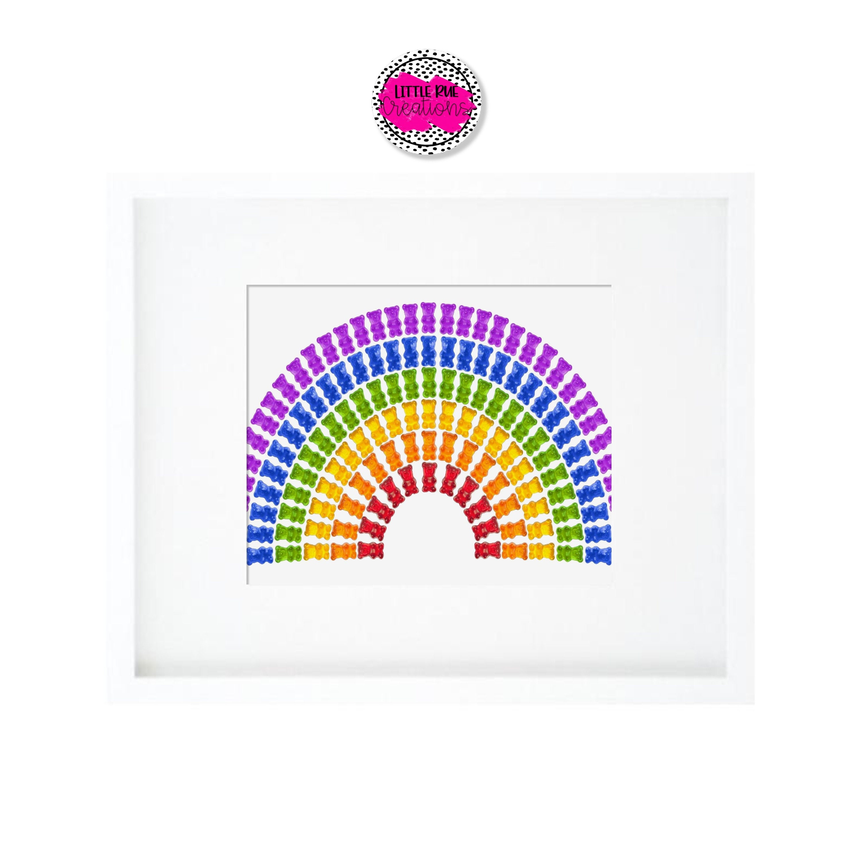 Rainbow Kids Wall Art Gummy Bear Print Rainbow Gummy Bear - Etsy