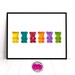 Gummy Bear Kids Print Rainbow Artwork for Nursery Bright - Etsy