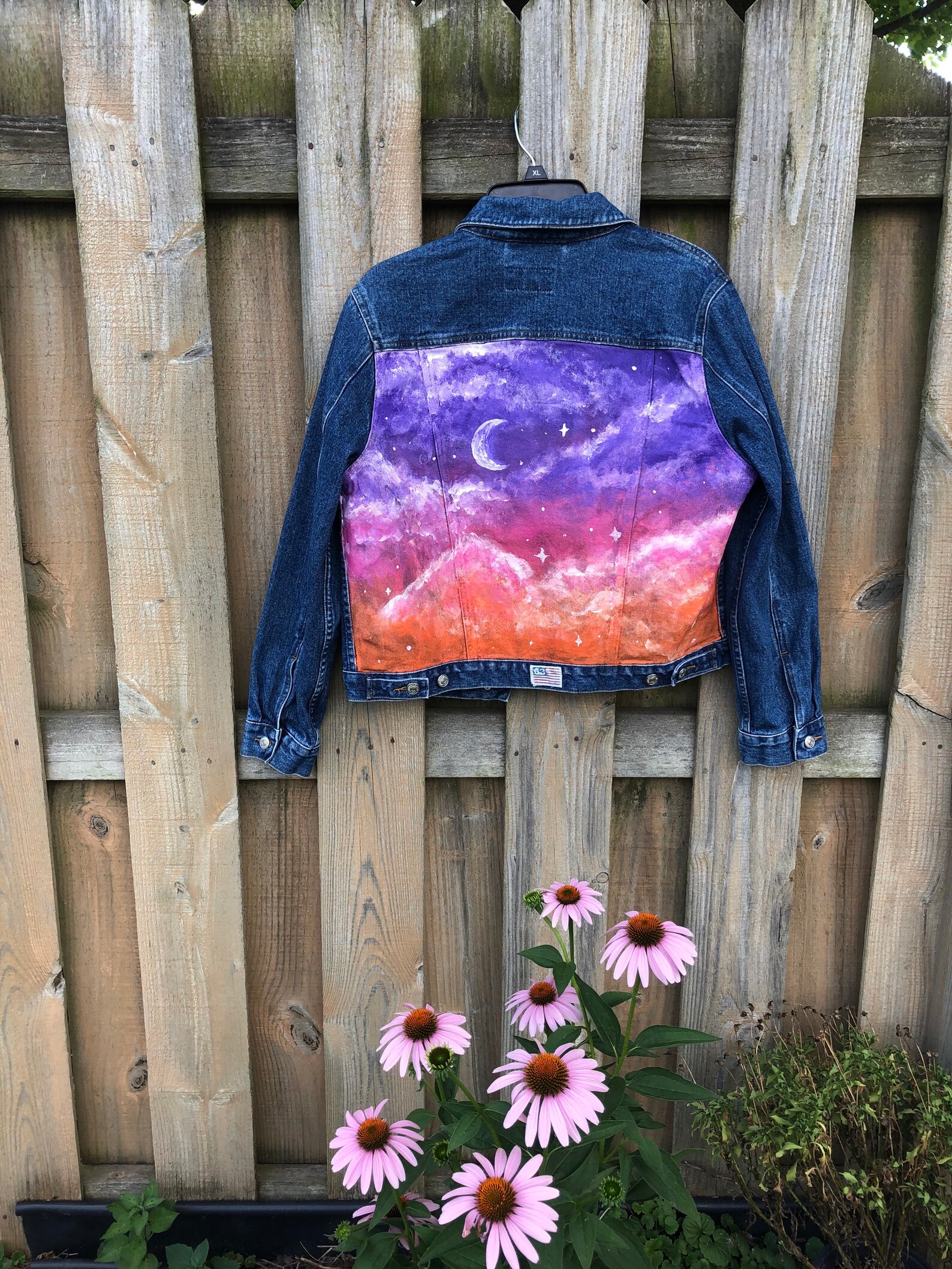 Night Sky Hand-painted Denim Jacket - Etsy