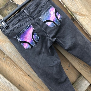 Galaxy Painted Jeans - Etsy