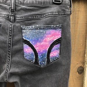 Galaxy Painted Jeans - Etsy