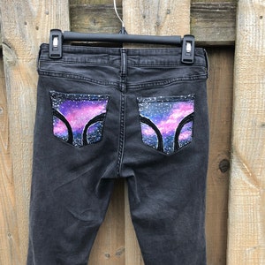 Galaxy Painted Jeans - Etsy