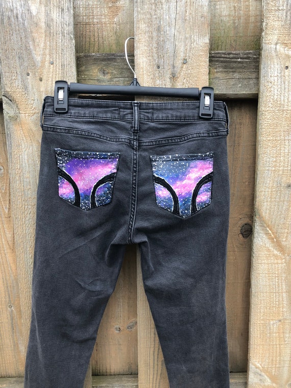 Galaxy Painted Jeans | Etsy