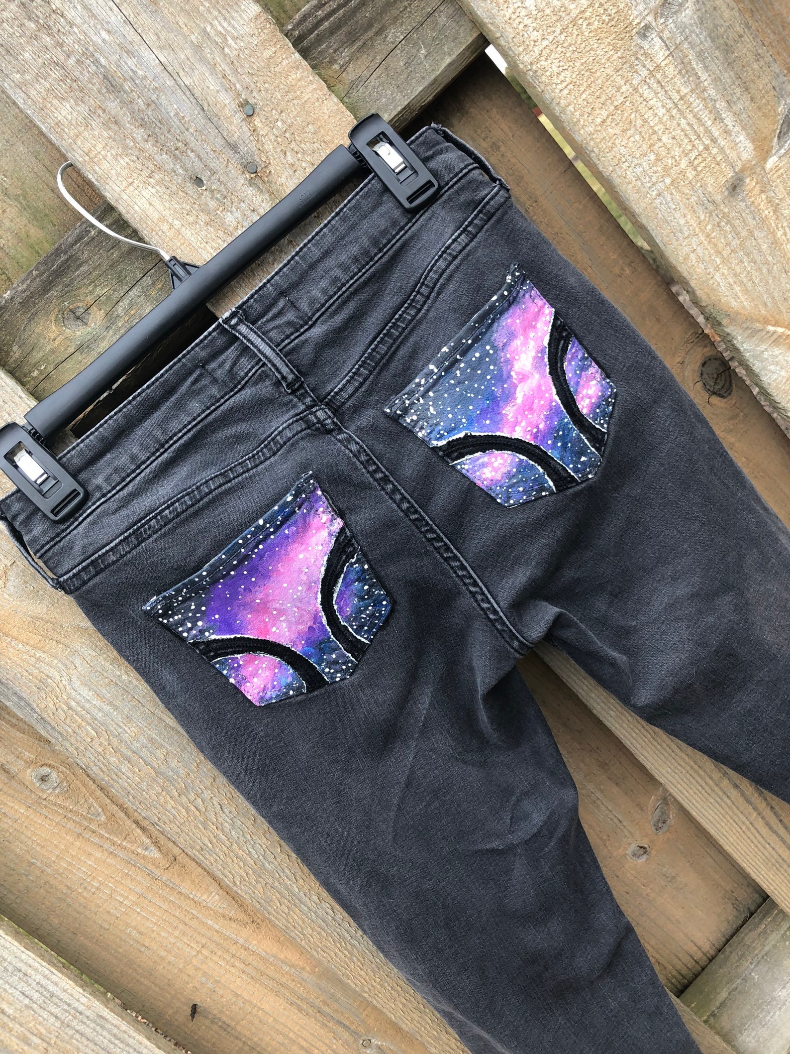 Galaxy Painted Jeans - Etsy