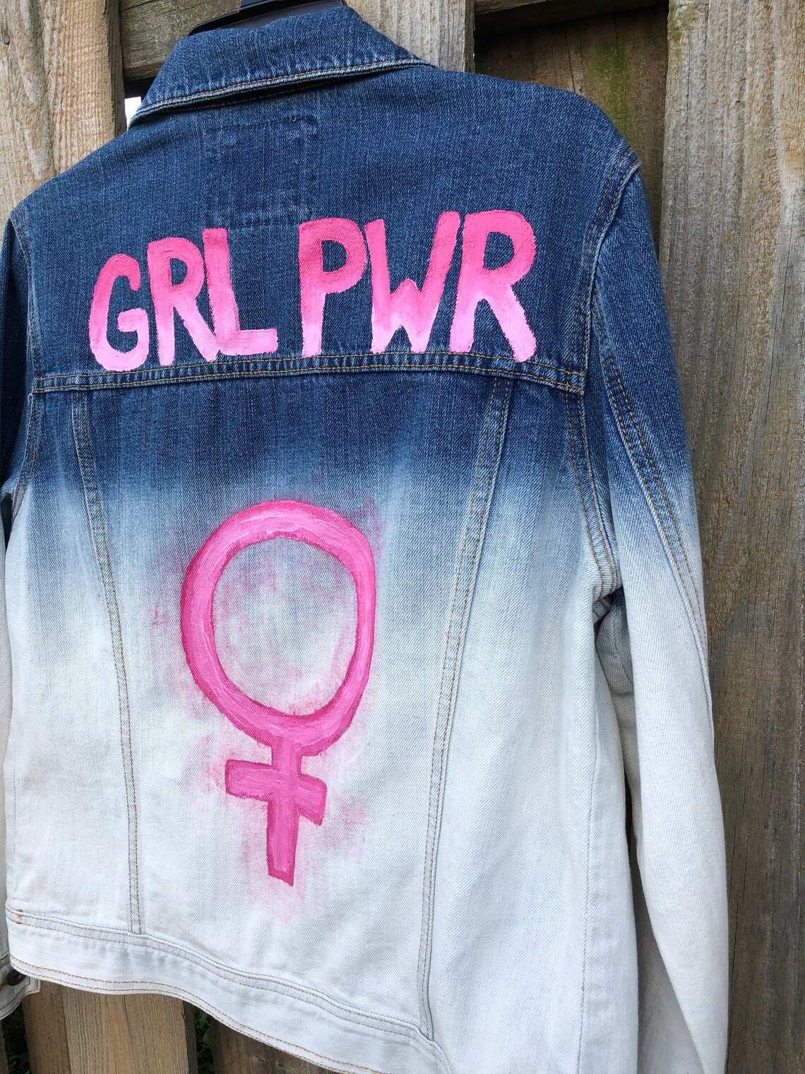 Girl Power Hand-painted Denim Jacket - Etsy