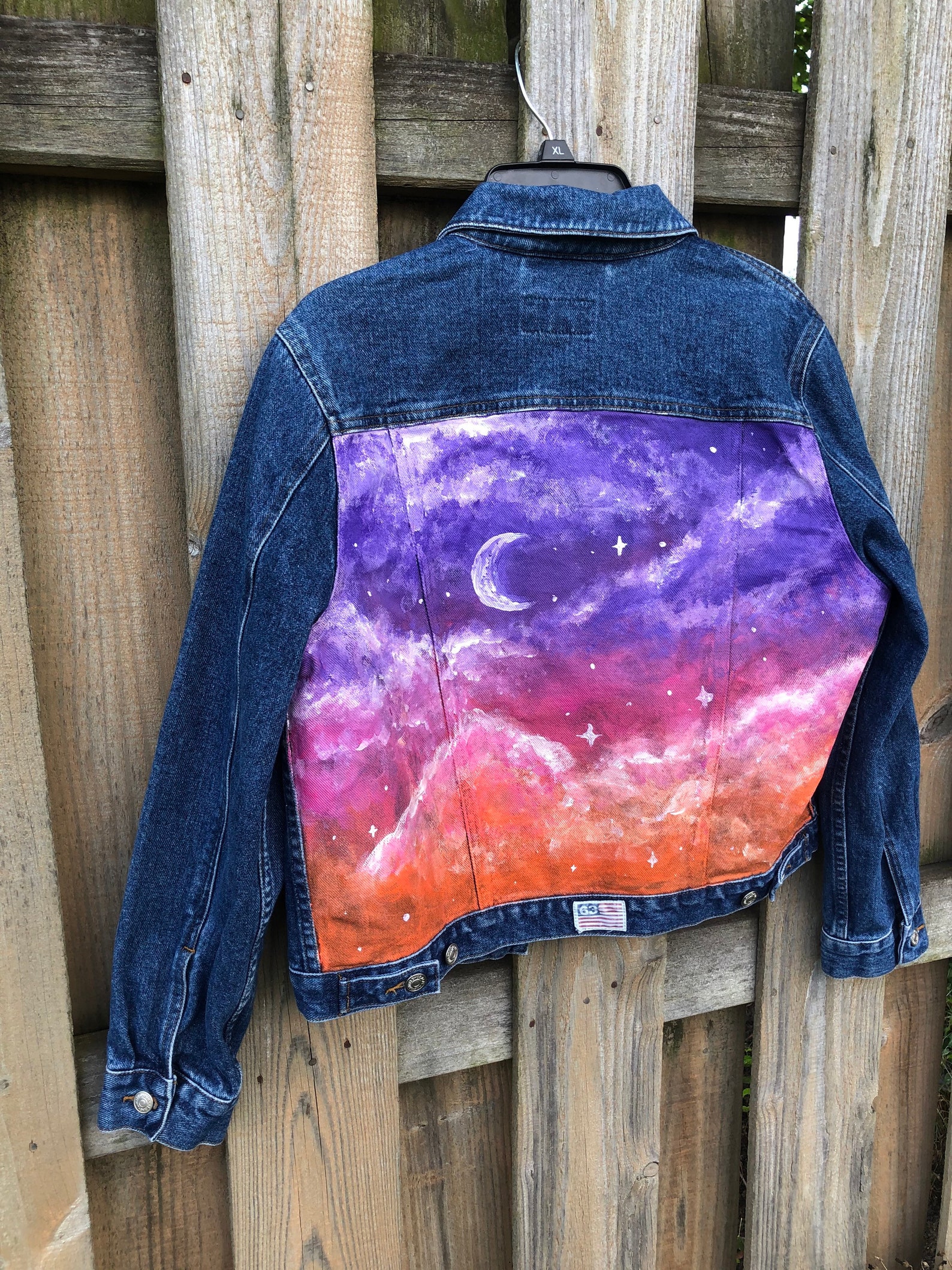 Night Sky Hand-painted Denim Jacket - Etsy