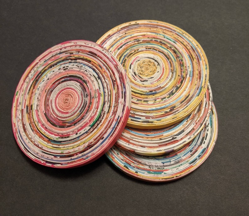 Magazine Coasters Recycled Magazine Set of 4 Coasters - Etsy