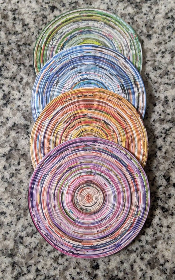 Magazine Coasters Recycled Magazine Set of 4 Coasters - Etsy.de