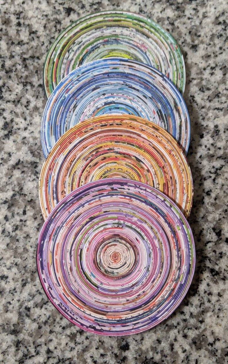 Magazine Coasters Recycled Magazine Set of 4 Coasters - Etsy