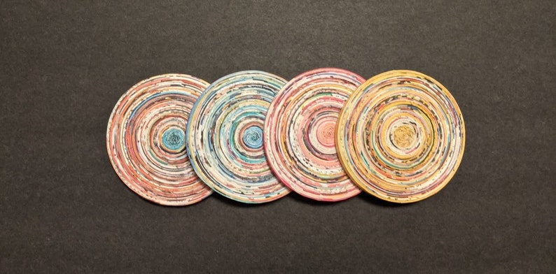 Magazine Coasters Recycled Magazine Set of 4 Coasters - Etsy