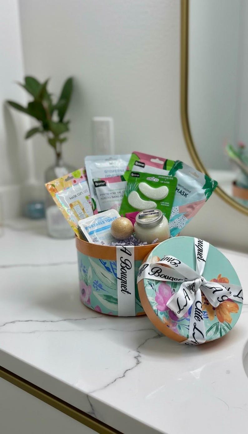 Spa Gift Box: Self Care Pamper Set With Masks & Candle - Etsy