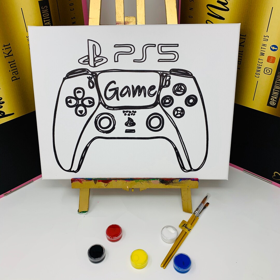 PS5 Paint and Sip/pre Drawn/ DIY Paint Party/canvas - Etsy